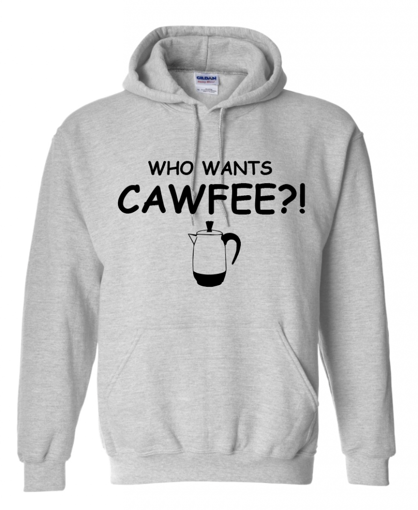 Who Wants Cawfee?! - Grey Pullover Hoodie - UV Merch